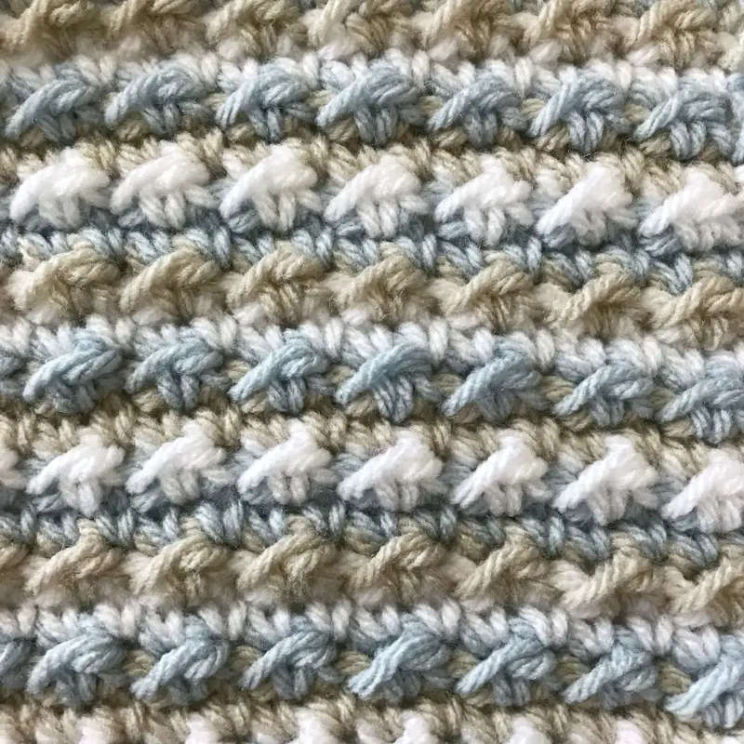 Cobblestone Stitch Crochet Tutorial - Multicolour - JSPCREATE